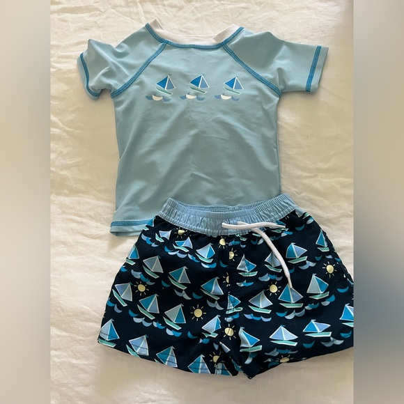 Floatimini | Swim | Floatimini Light Blue Swim Trunks Rashguard | Poshmark